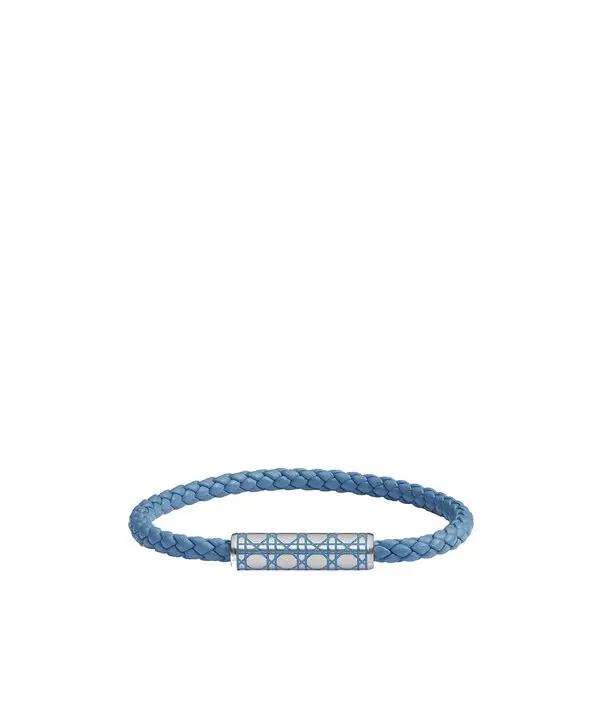 Dior Cannage Woven Leather Bracelet - Blue