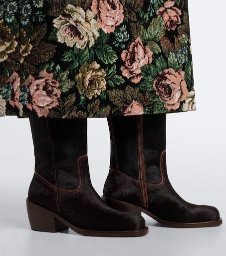Dries Van Noten Calf Hair Mid-calf Boots