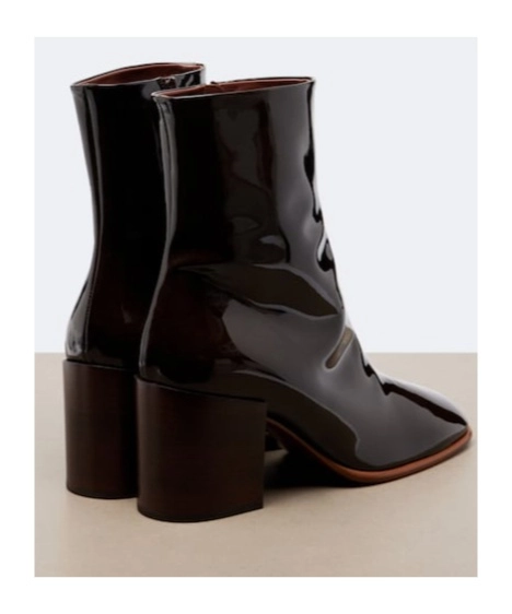 Dries Van Noten Patent Leather Mid-calf Block Heel Boots
