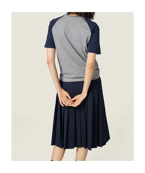 Miu Miu Two-toned Crewneck T-shirt - Gray