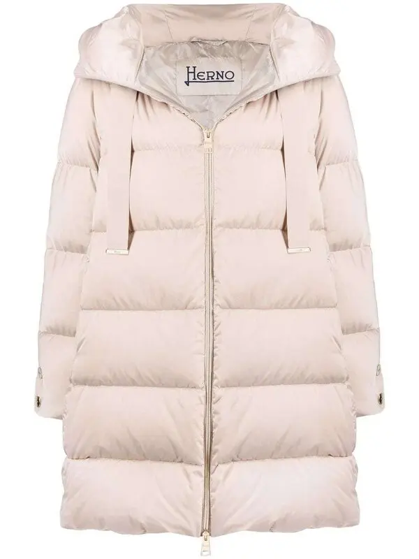 Herno Padded Zip-up Coat - Nude