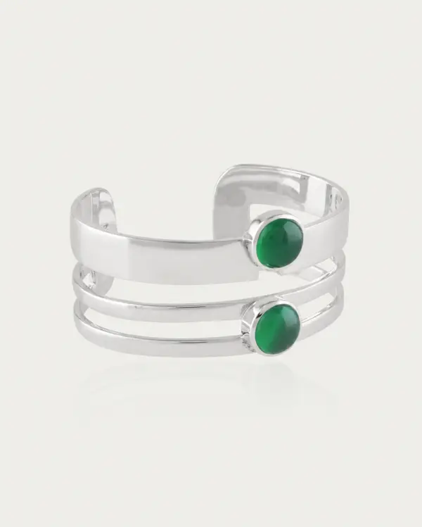 SOPHIE BLAKE Alice Cuff Green Onyx - Silver