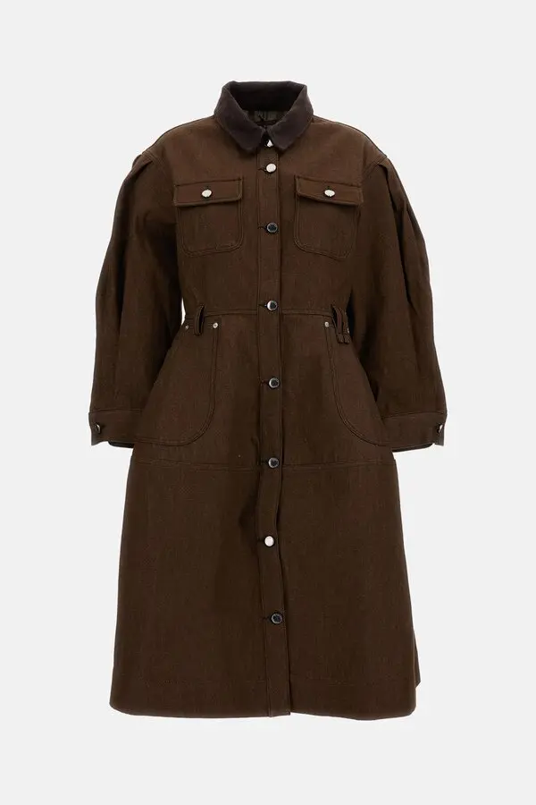 Simone Rocha Midi Workwear Dress - Marrone
