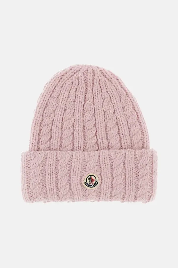 Moncler Cable Knit Beanie - Rosa