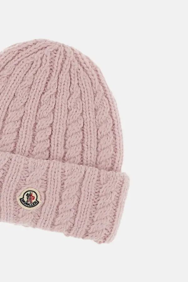 Moncler Cable Knit Beanie - Rosa