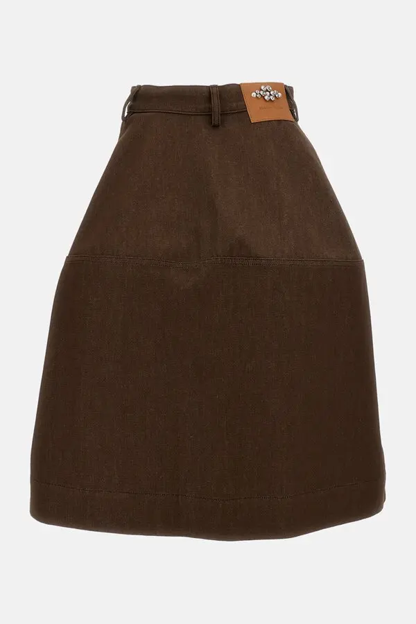 Simone Rocha Gonna Midi Utility Hip Bustle Con Cristalli