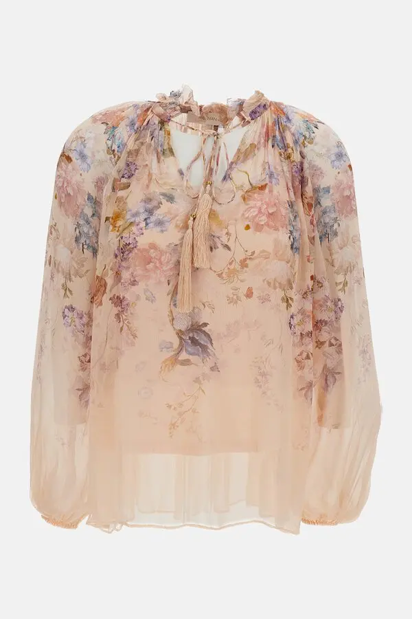 Zimmermann Blusa Con Maniche A Sbuffo Valliant - Rosa