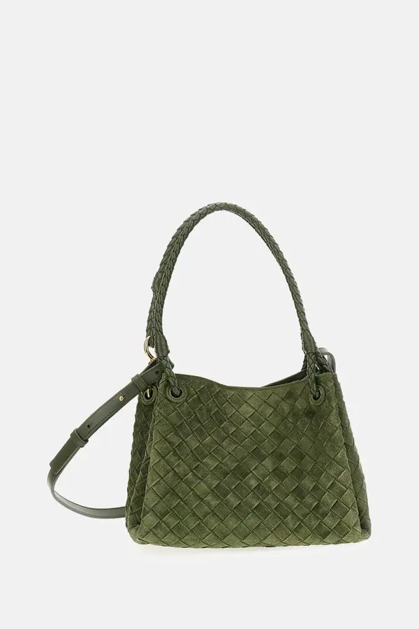 Bottega Veneta Borsa Parachute Media - Verde