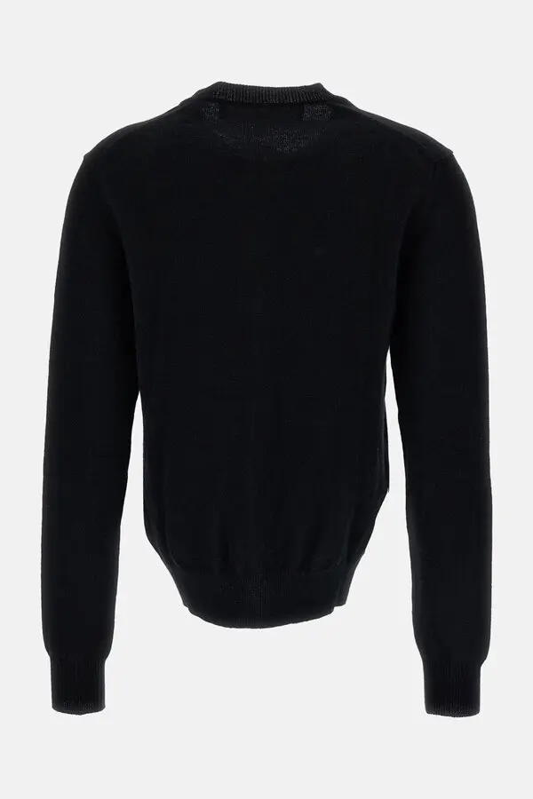 Play Comme Des Garcon Cardigan Girocollo White Heart Emblem