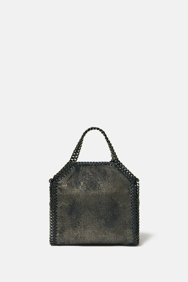 Stella McCartney Borsa Falabella Tiny Tote Eco Shiny Dotted Chamois - Blu