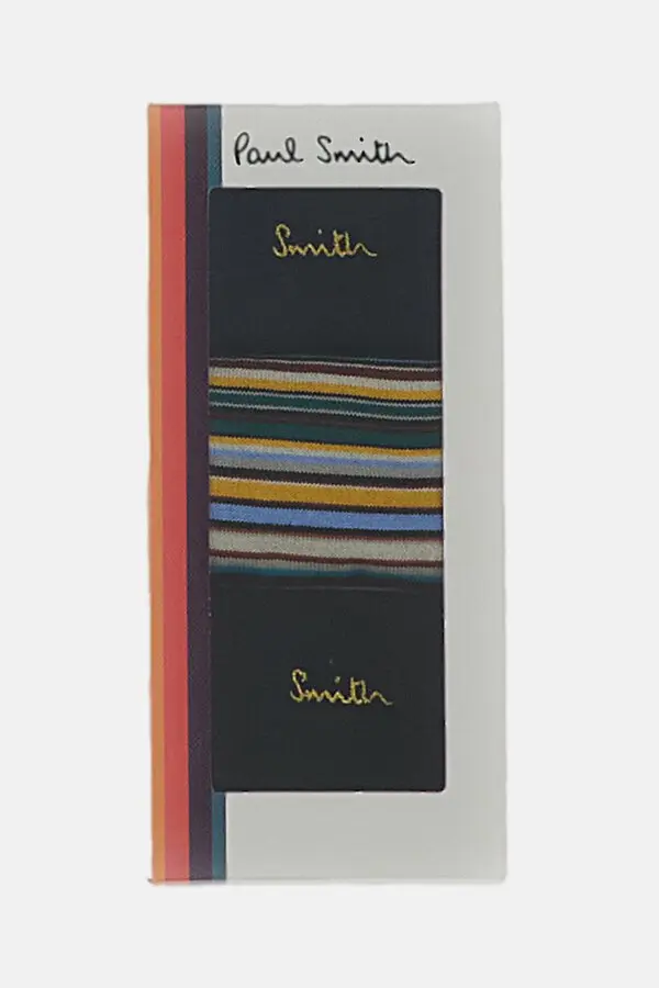 Paul Smith Set Of Three Striped Cotton Blend Socks - Multicolor