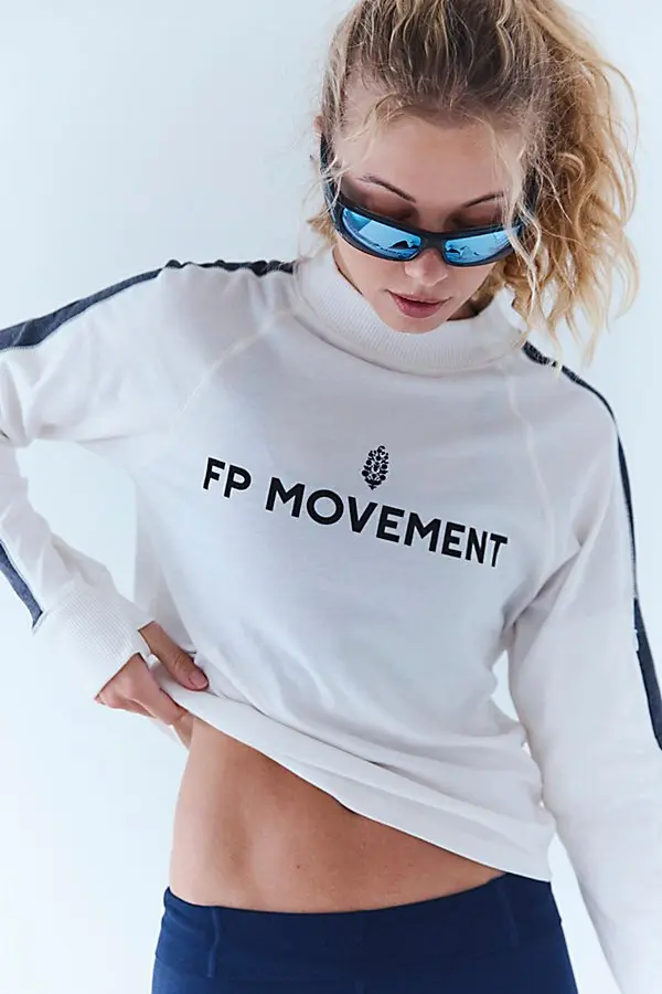 Free People Long Sleeve Mock Neck Layer Top - Ivory Combo