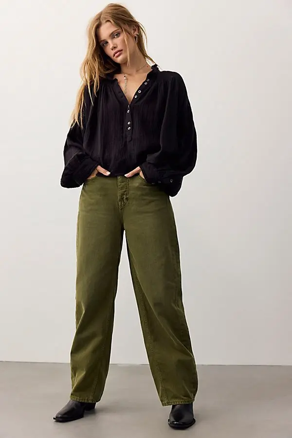 Free People We The Free Sundown Blouse - Washed Black