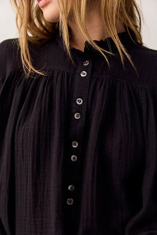 Free People We The Free Sundown Blouse - Washed Black