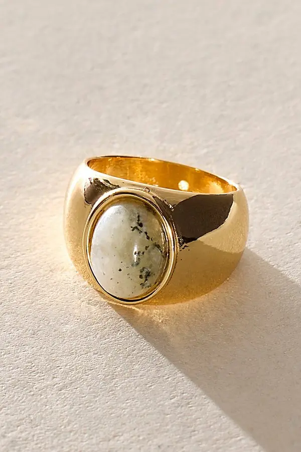 Free People Glow Stone Ring - Gold/lab