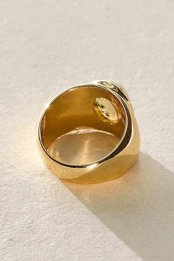 Free People Glow Stone Ring - Gold/lab