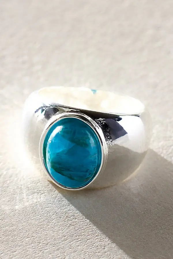 Free People Glow Stone Ring - Silver/apitite