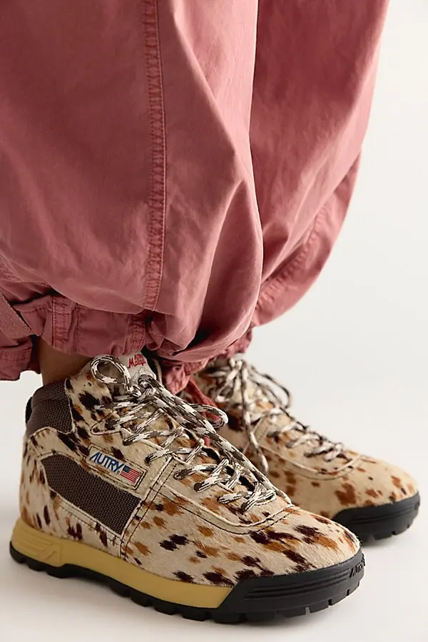 AUTRY Malga Mid Hiking Boots - Pony/fabric Cow/choc