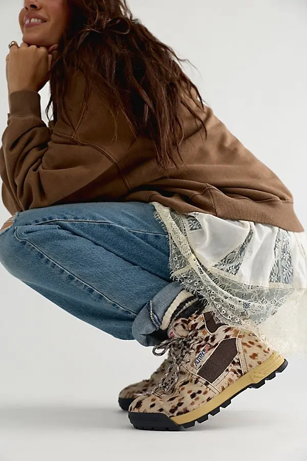 AUTRY Malga Mid Hiking Boots - Pony/fabric Cow/choc