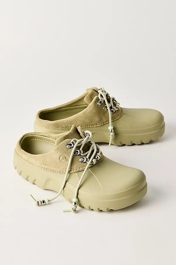 CROCS Axle Suede Mules - Tac Green