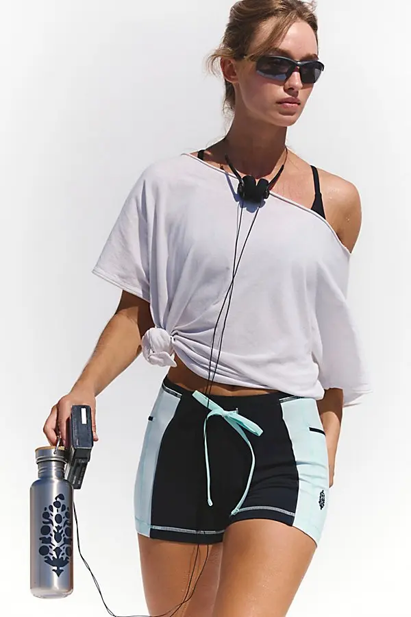 Free People Power Pace Run Shorts - Black Combo