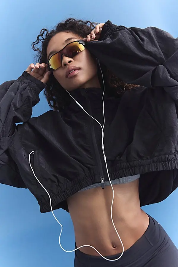 Free People Heat It Up Cropped Nylon Jacket