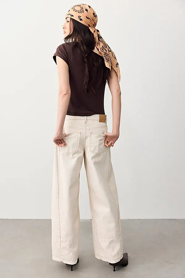 Free People We The Free Monroe Coated Wide-leg Jeans