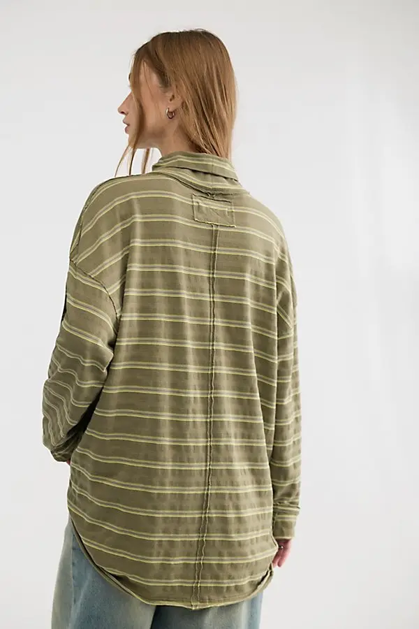 Free People We The Free Nevada Striped Tee - Pine Combo
