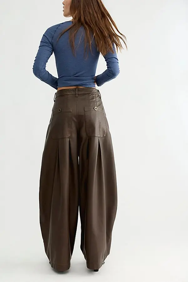 Free People Vegan Leather Trousers