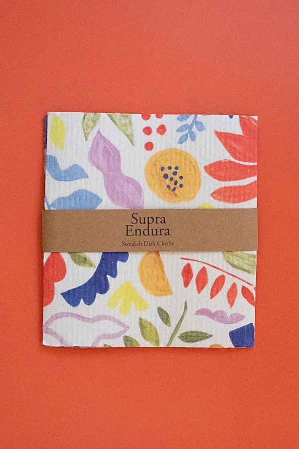 SUPRA ENDURA Poppy Garden Swedish Dishcloths 3 Pack