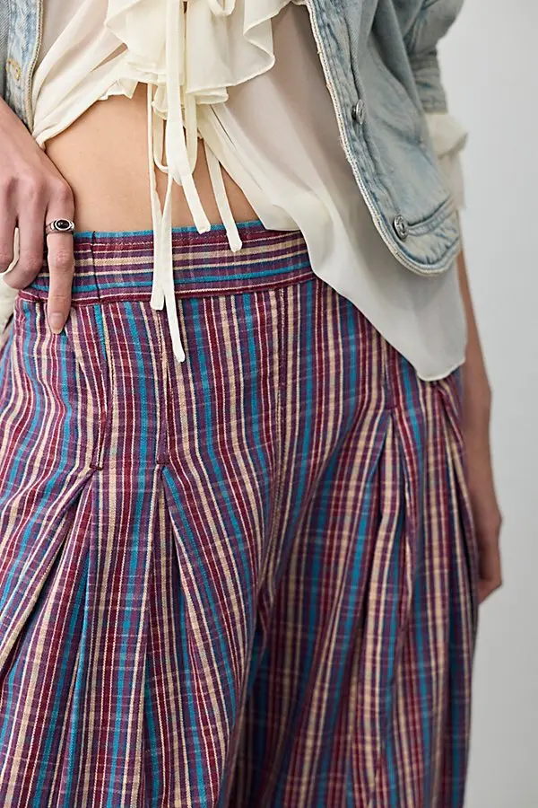 Free People Misty Haze Crop Pull-on Pants - Berry Combo