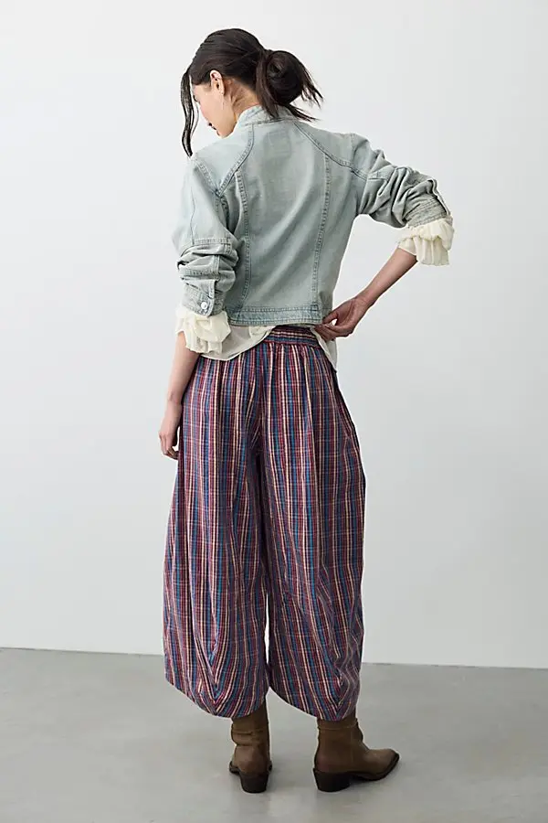 Free People Misty Haze Crop Pull-on Pants - Berry Combo