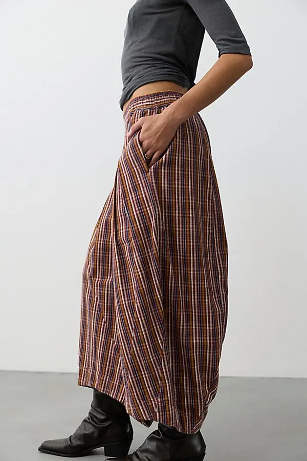 Free People Misty Haze Crop Pull-on Pants - Brown Combo