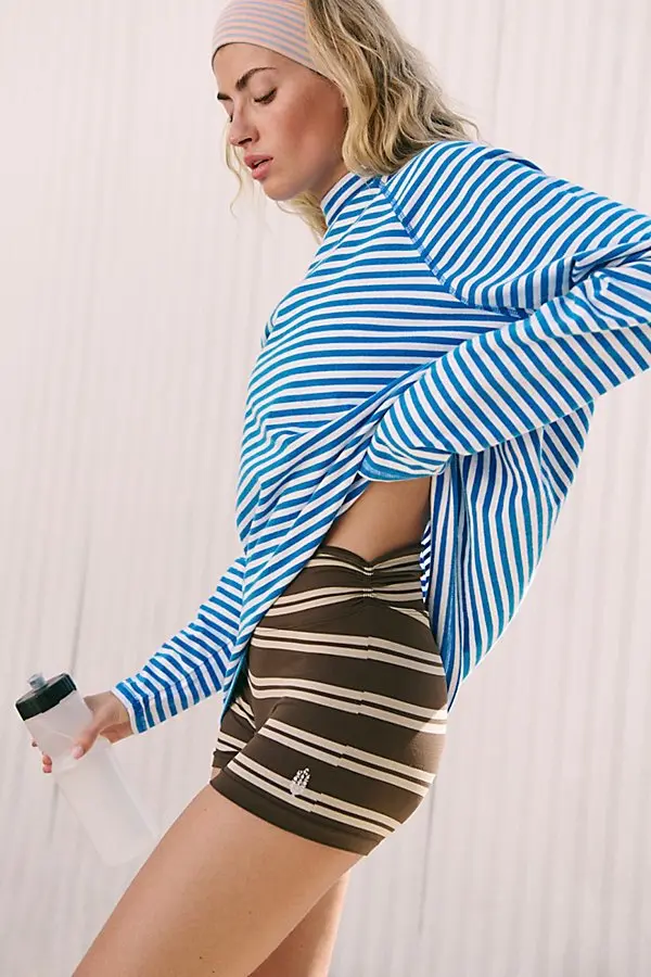 Free People Bottom Line Shorts - Chocolate Combo