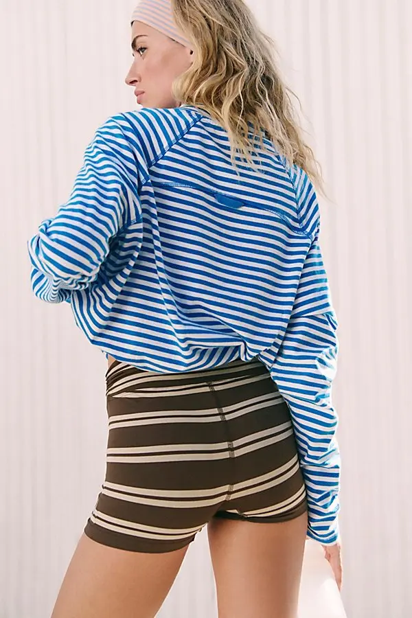 Free People Bottom Line Shorts - Chocolate Combo