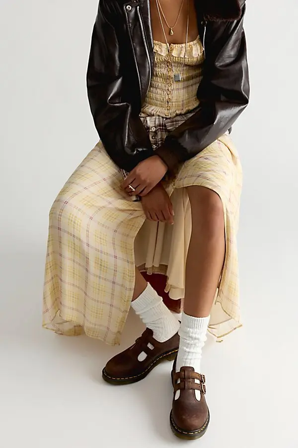 Dr. Martens For 8065 Mary Janes - Dark Brown Crazy Horse Em