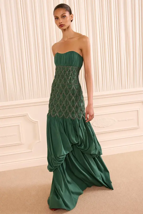 Ulla Johnson Octavine Strapless Silk Gown - Tourmaline