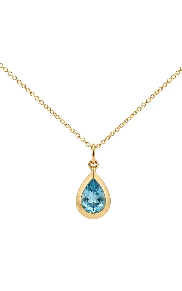 REINSTEIN ROSS 18k Yellow Duomo Pear Shape Small Aquamarine Necklace - Gold