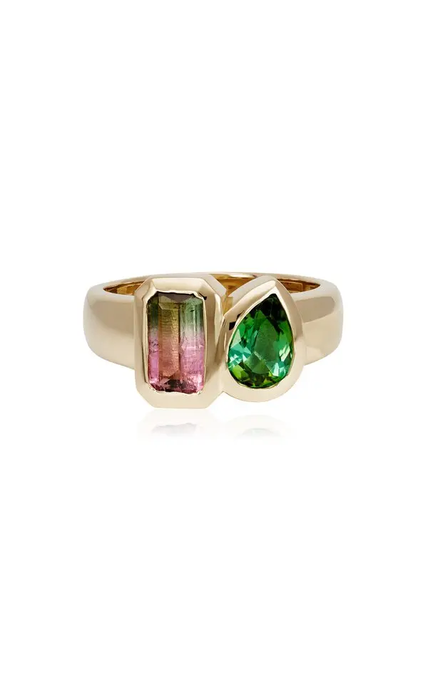 Jacquie Aiche 14k Yellow Gold Tourmaline Teardrop Ring