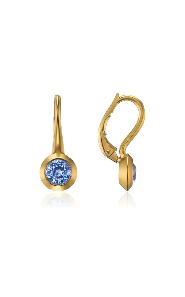 REINSTEIN ROSS 18k Yellow Duomo Sapphire Earrings 1.55 Tcw