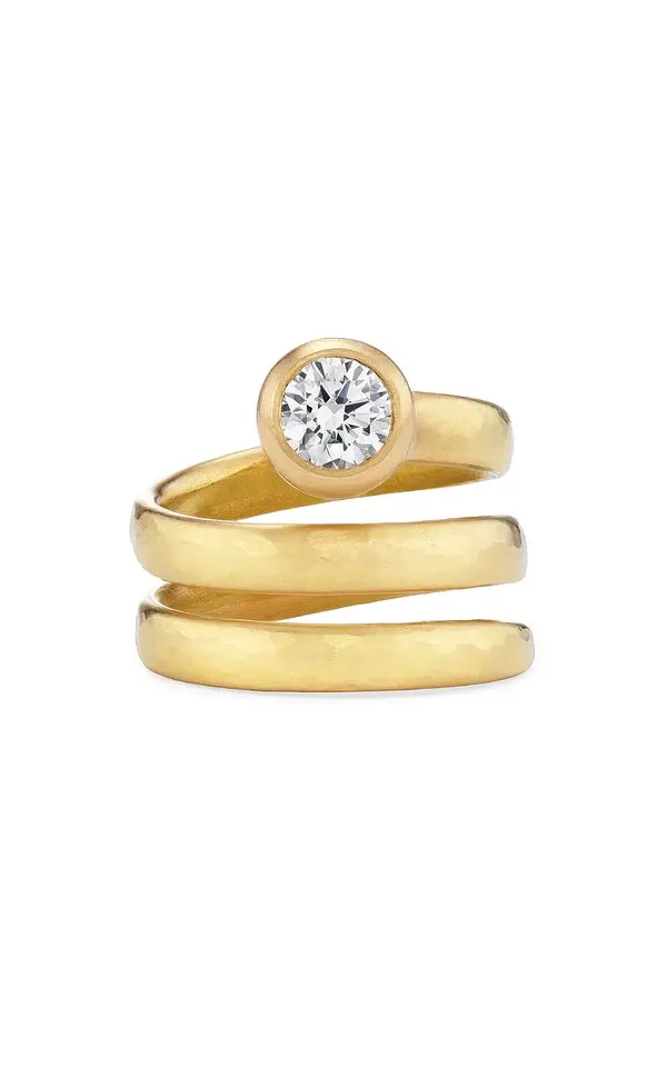 REINSTEIN ROSS 20k Peach Sonoma Hammered Wrap Lab Diamond Ring - Gold