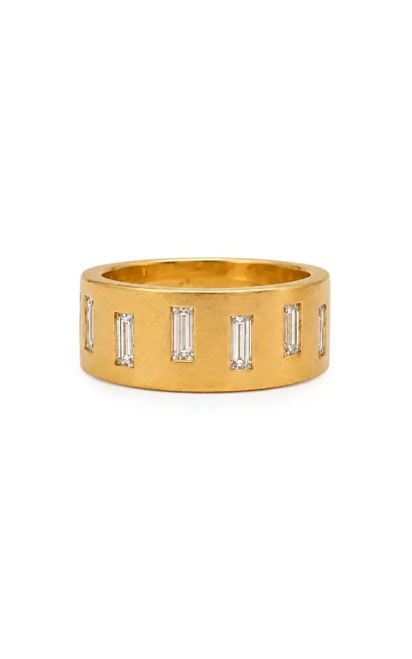 REINSTEIN ROSS 20k Peach Astor Baguette Diamond Band 8mm - Gold