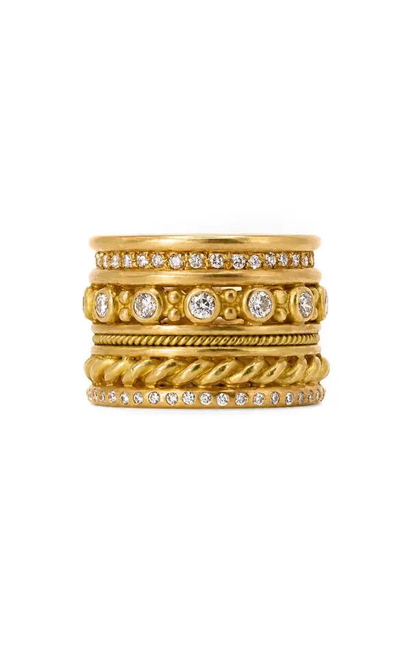 REINSTEIN ROSS 20k Peach Hitched Quintet Diamond Band
