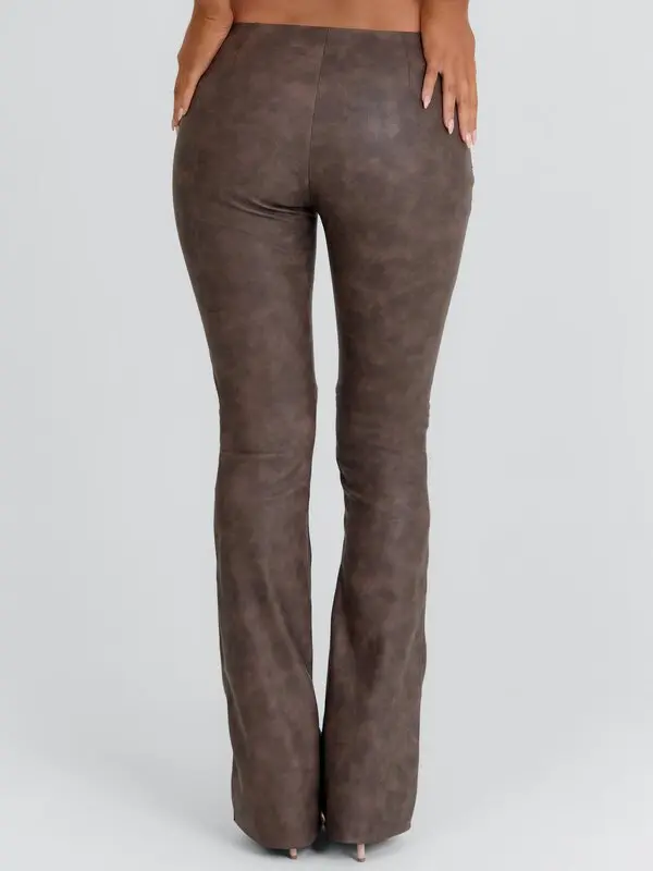 OUTCAST Kamaris Flared Pu Pants With Stud Detail