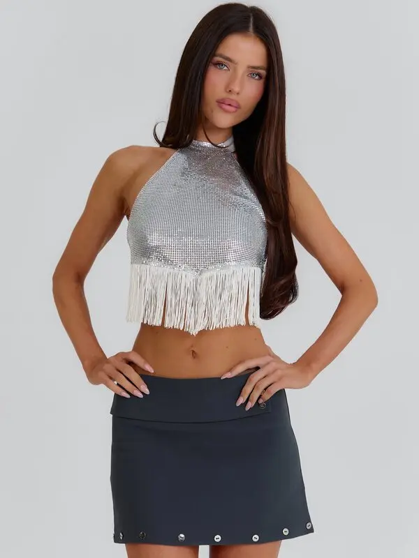 OUTCAST Tondra Mini Skirt Grey