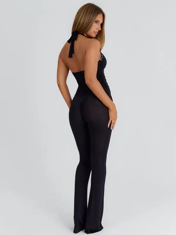 OUTCAST Thalina Jumpsuit With Plunge Neckline And Flared Legs