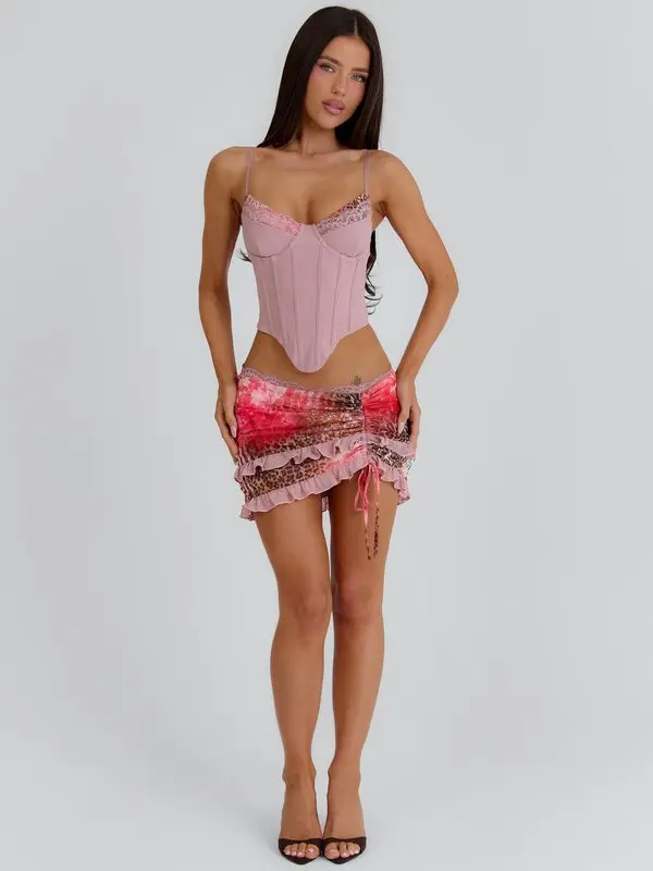 OUTCAST Nathalie Corset Top In Ella - Print