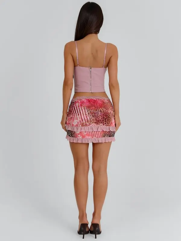 OUTCAST Nathalie Corset Top In Ella - Print