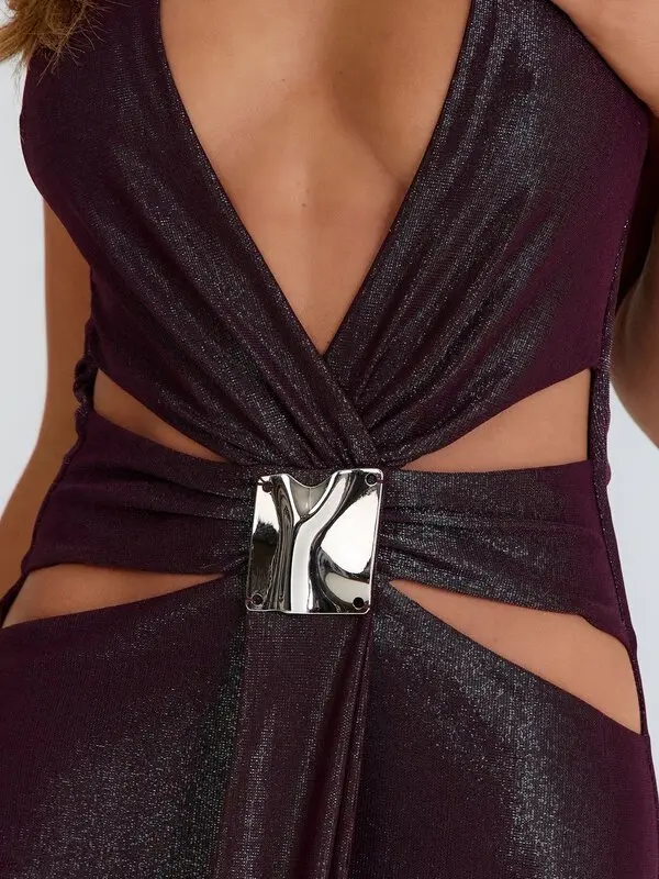 OUTCAST Britt Maxi Dress With Plunging Neckline And Cut-outs