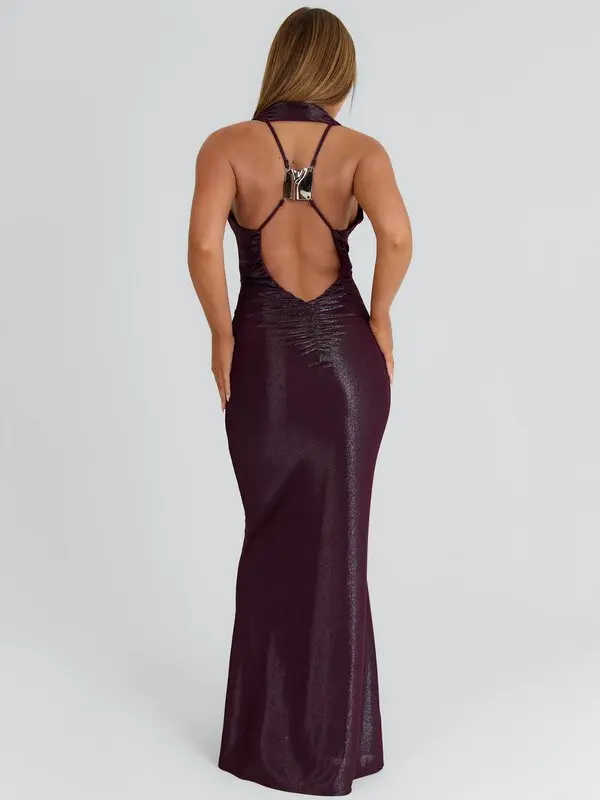 OUTCAST Britt Maxi Dress With Plunging Neckline And Cut-outs